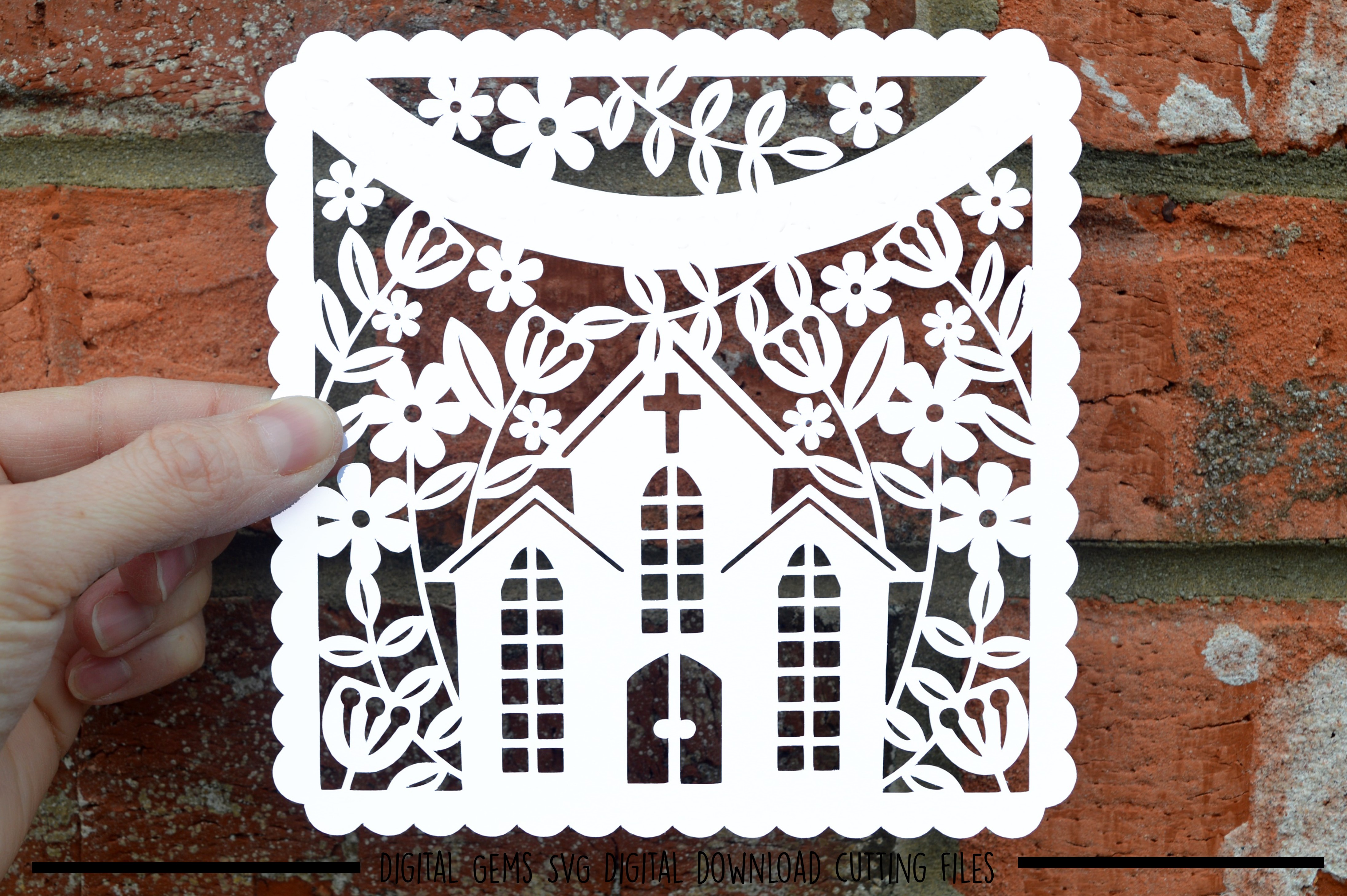 Church paper cut SVG / DXF / EPS files