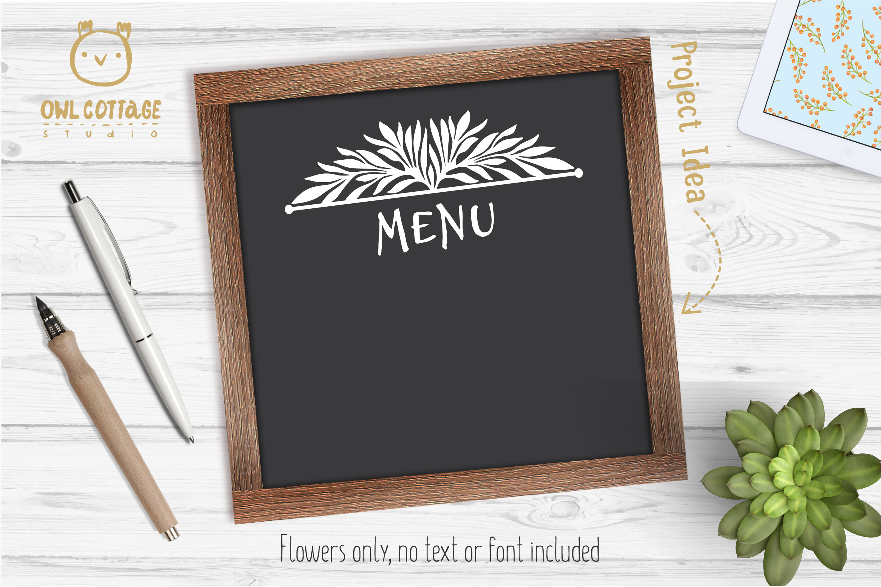 Laurel Leaf Split Border SVG, Floral Monogram, Wedding Sign (386665 ...