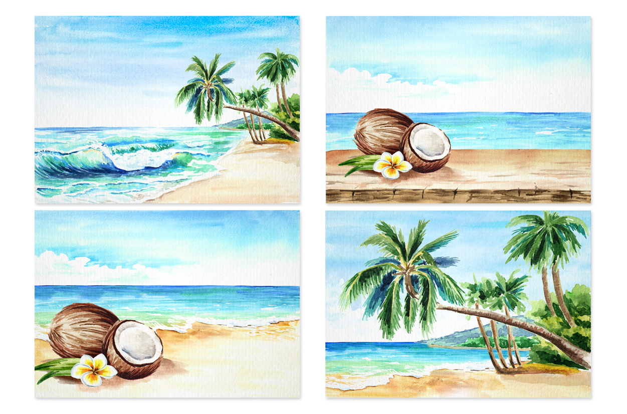 Coconut. Watercolor collection (132735) | Illustrations | Design Bundles
