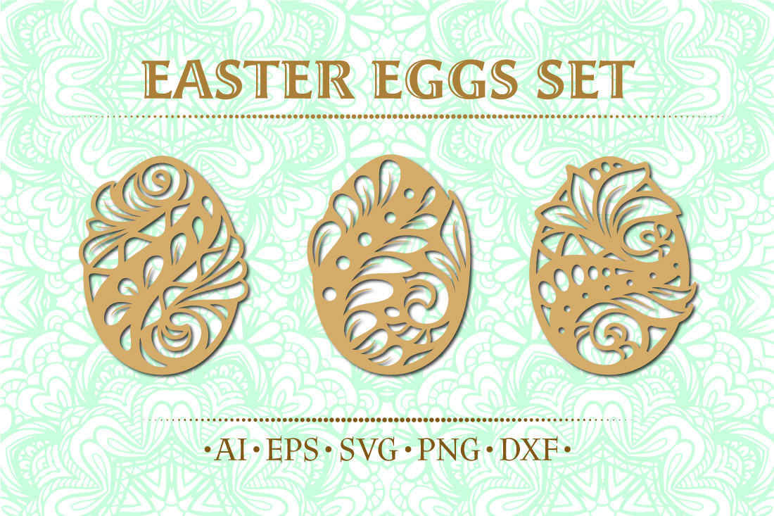 Easter eggs cutting files set