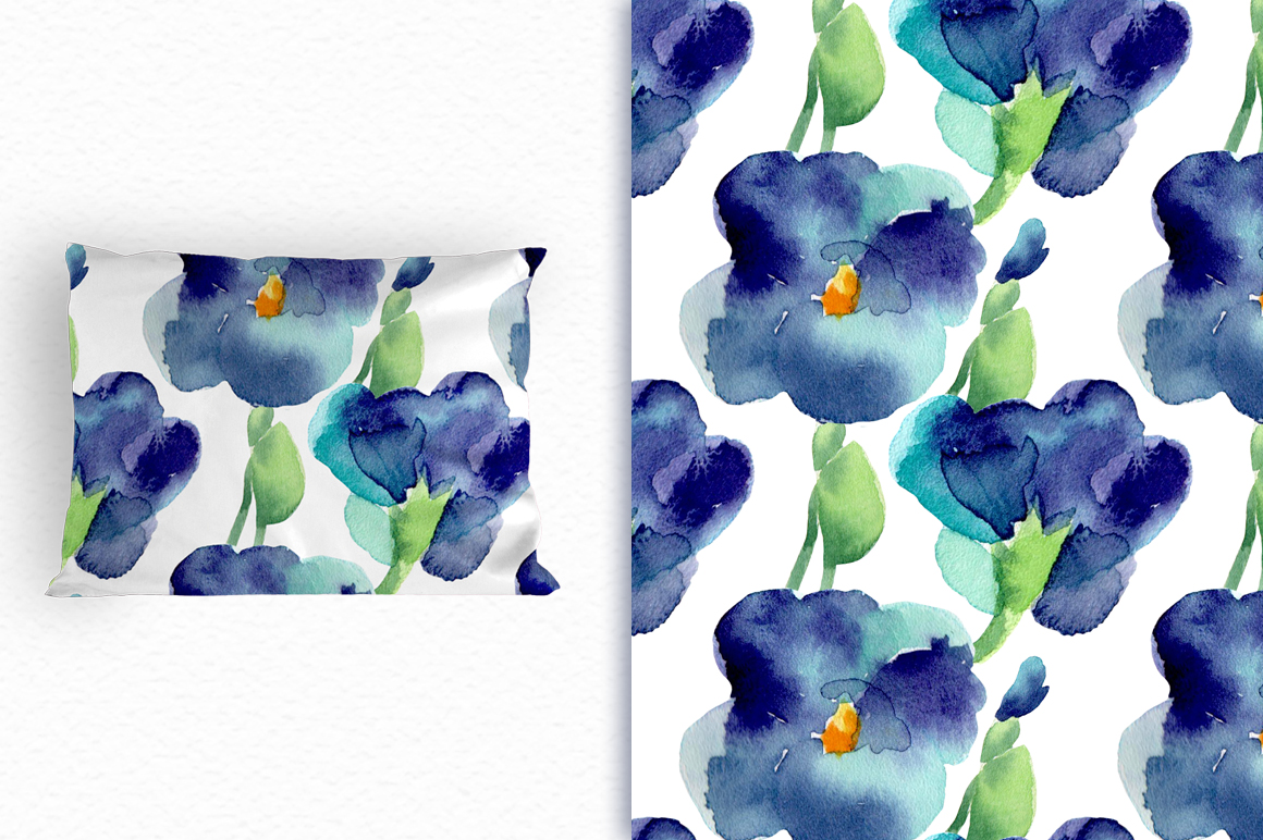 Watercolor violets (28372) | Illustrations | Design Bundles