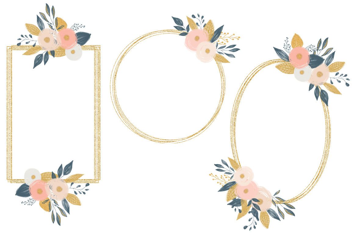 Classy Floral Frames Clip Art