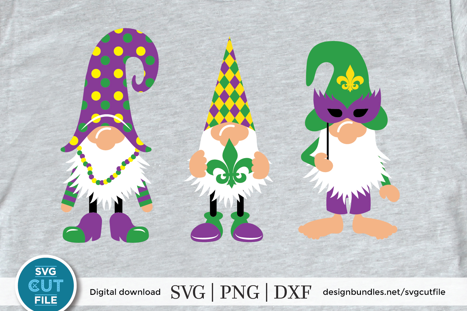 Mardi gras gnome svg, Gnomes svg, three gnomes svg dxf png,
