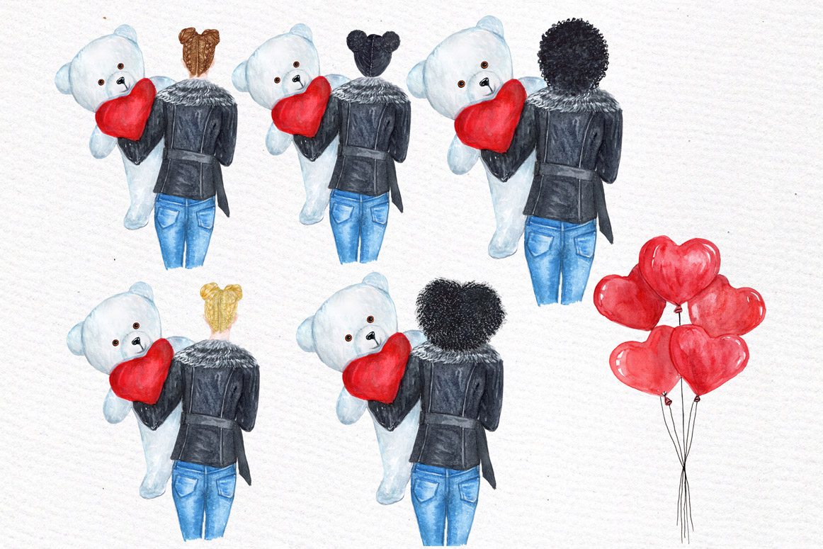 Valentines day girls clipart, Best friend clipart (192750 ...