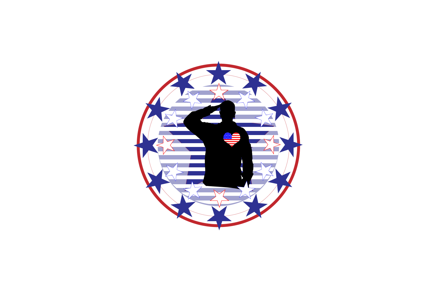 Soldier Salute circle red,white, and blue (5476) | Illustrations ...
