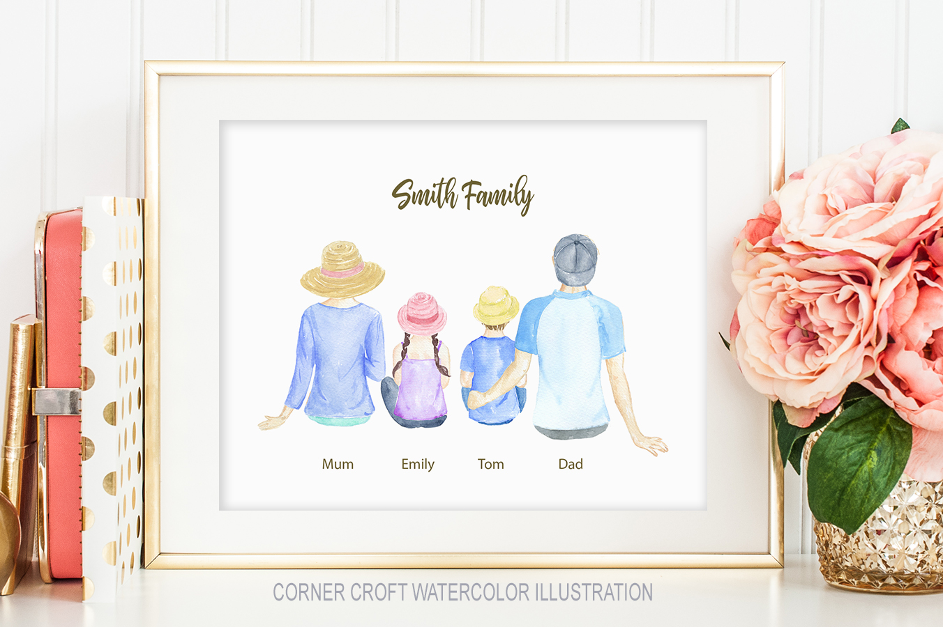 Family Sitting Back Clipart (430715) | Illustrations | Design Bundles