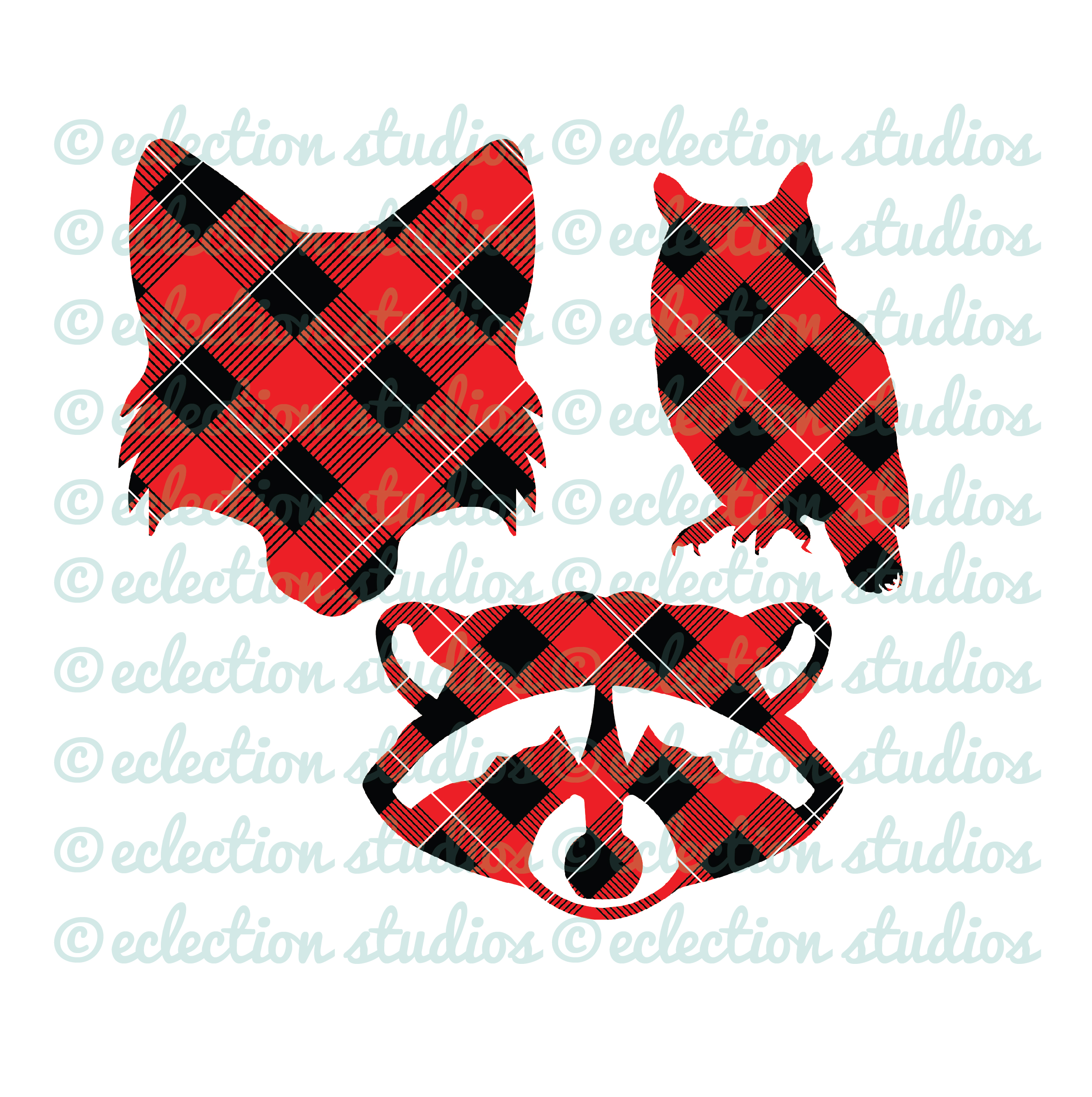 Buffalo Plaid Animal Silhouette Collection SVG (85205) | Cut Files ...