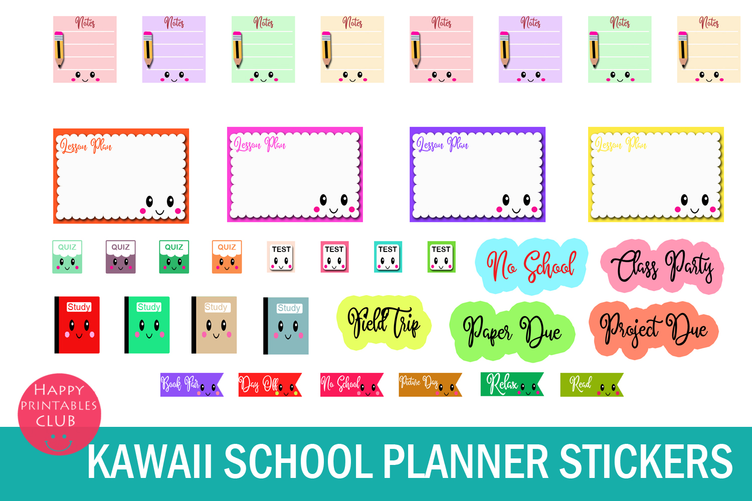 Kawaii School Planner Stickers- School Planner Stickers