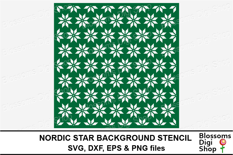 Nordic Star Background Stencil