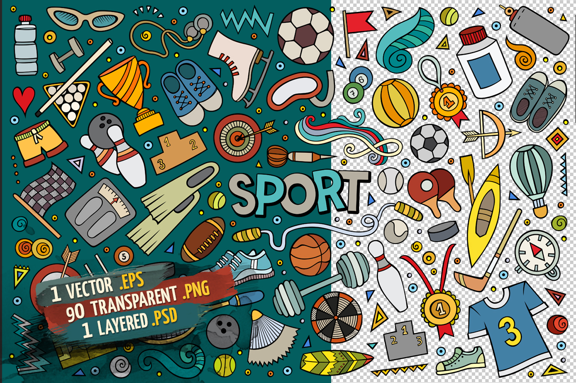 Sports Objects & Elements Big Set