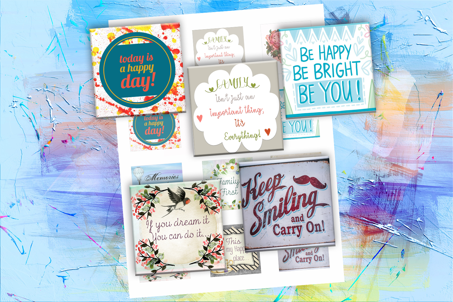 Inspirational Quotes,Printable,Squares,2x2,1.5x1.5,1x1 Inch (127064 ...