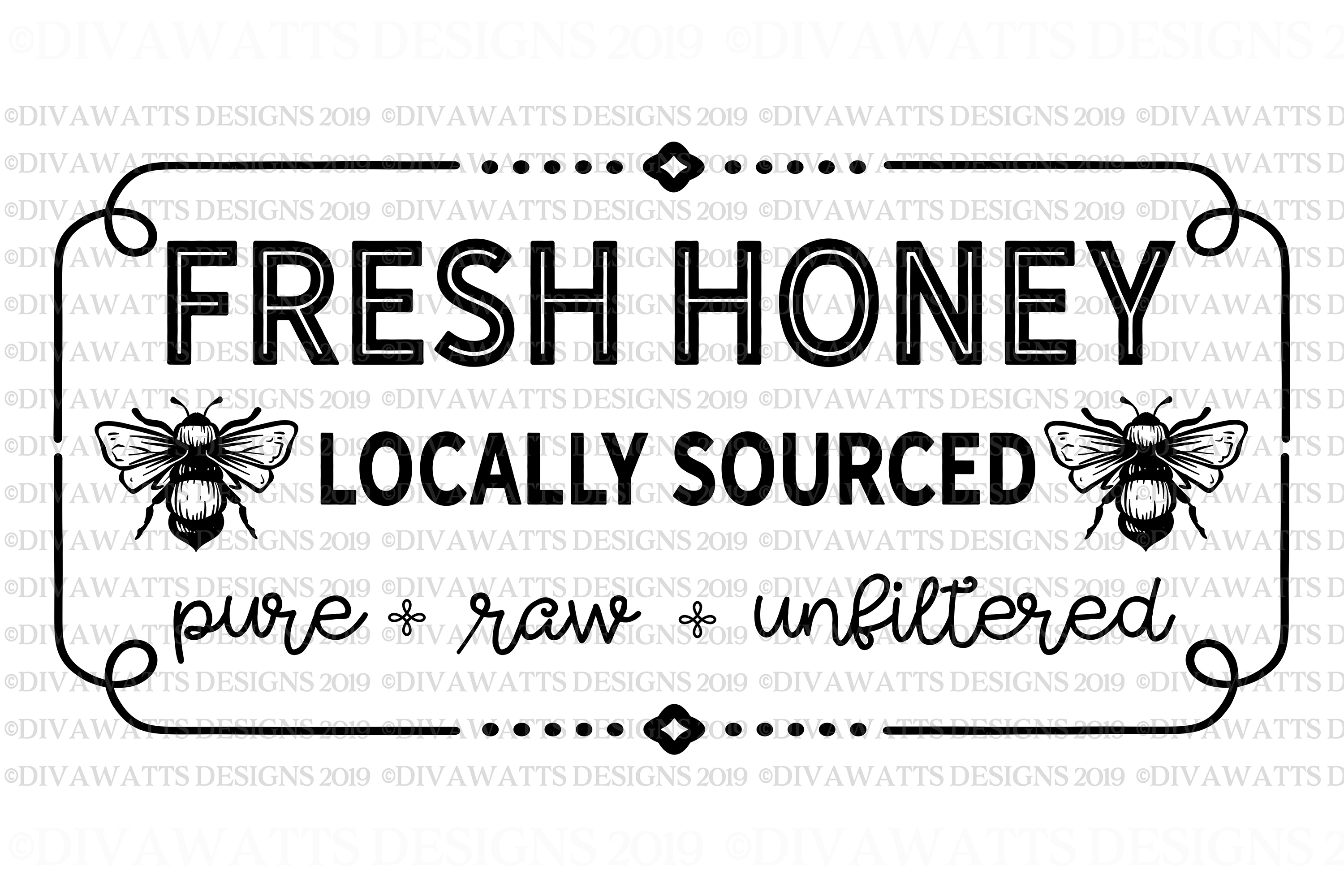 Fresh Honey Locally Sourced - Pure Raw Unfiltered - Bee SVG