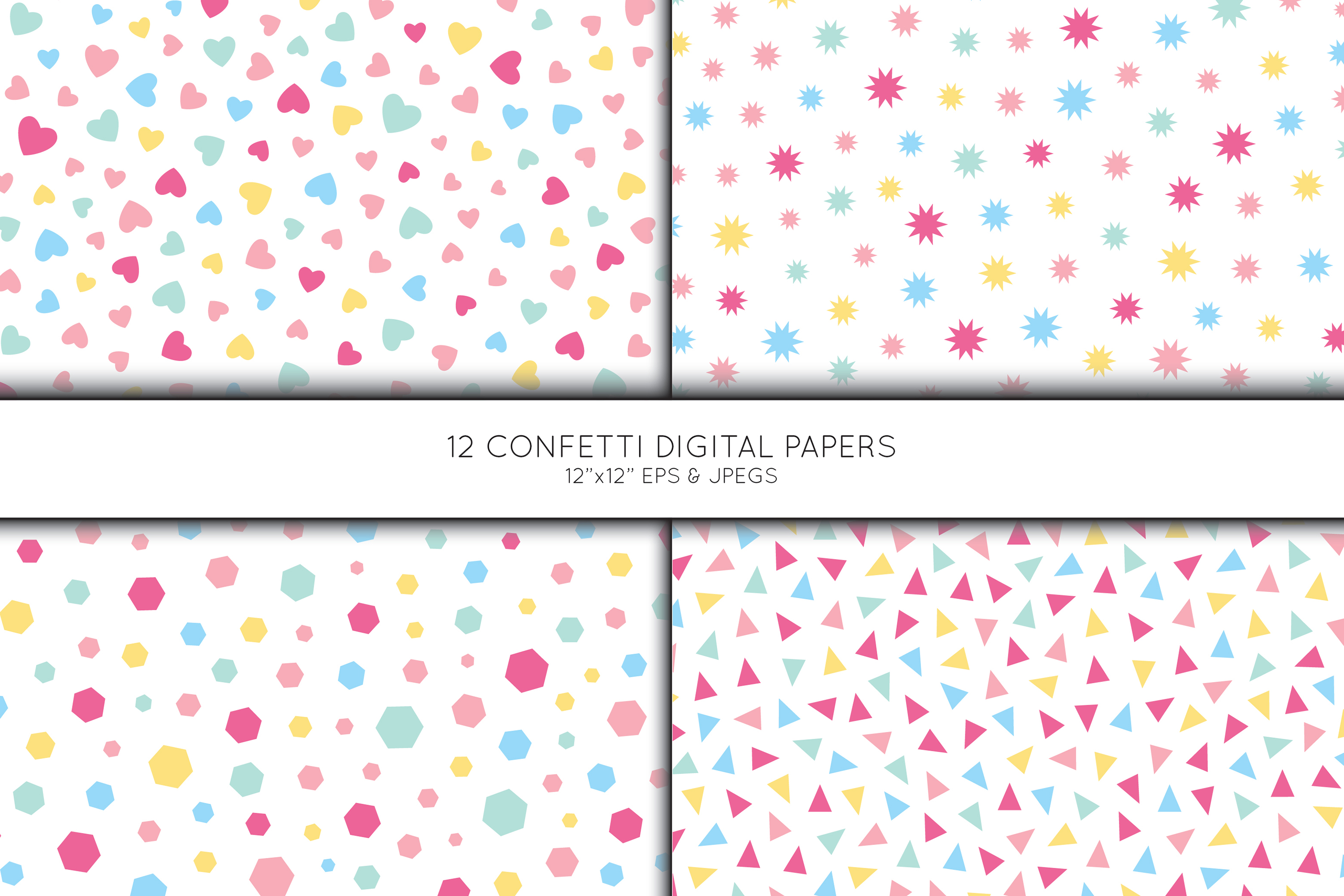 Party Digital Paper, Confetti Scrapbook paper, Sprinkles