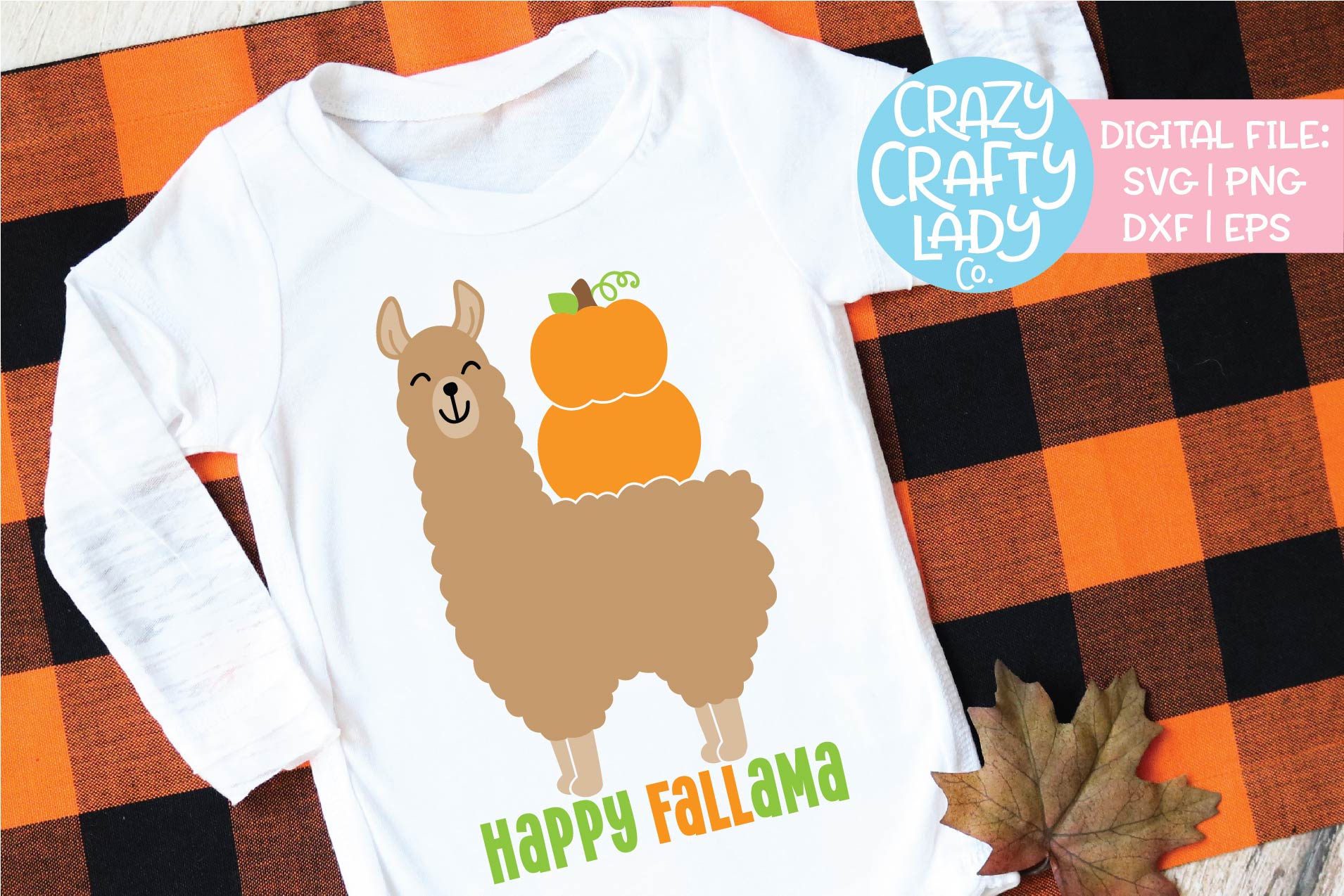 Happy Fallama Fall Llama SVG DXF EPS PNG Cut File