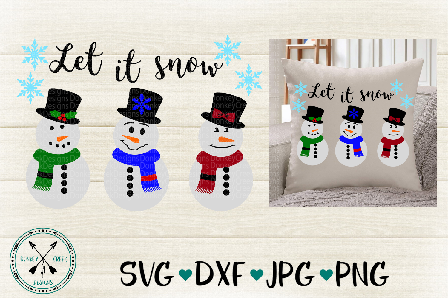 Snowman trio SVG