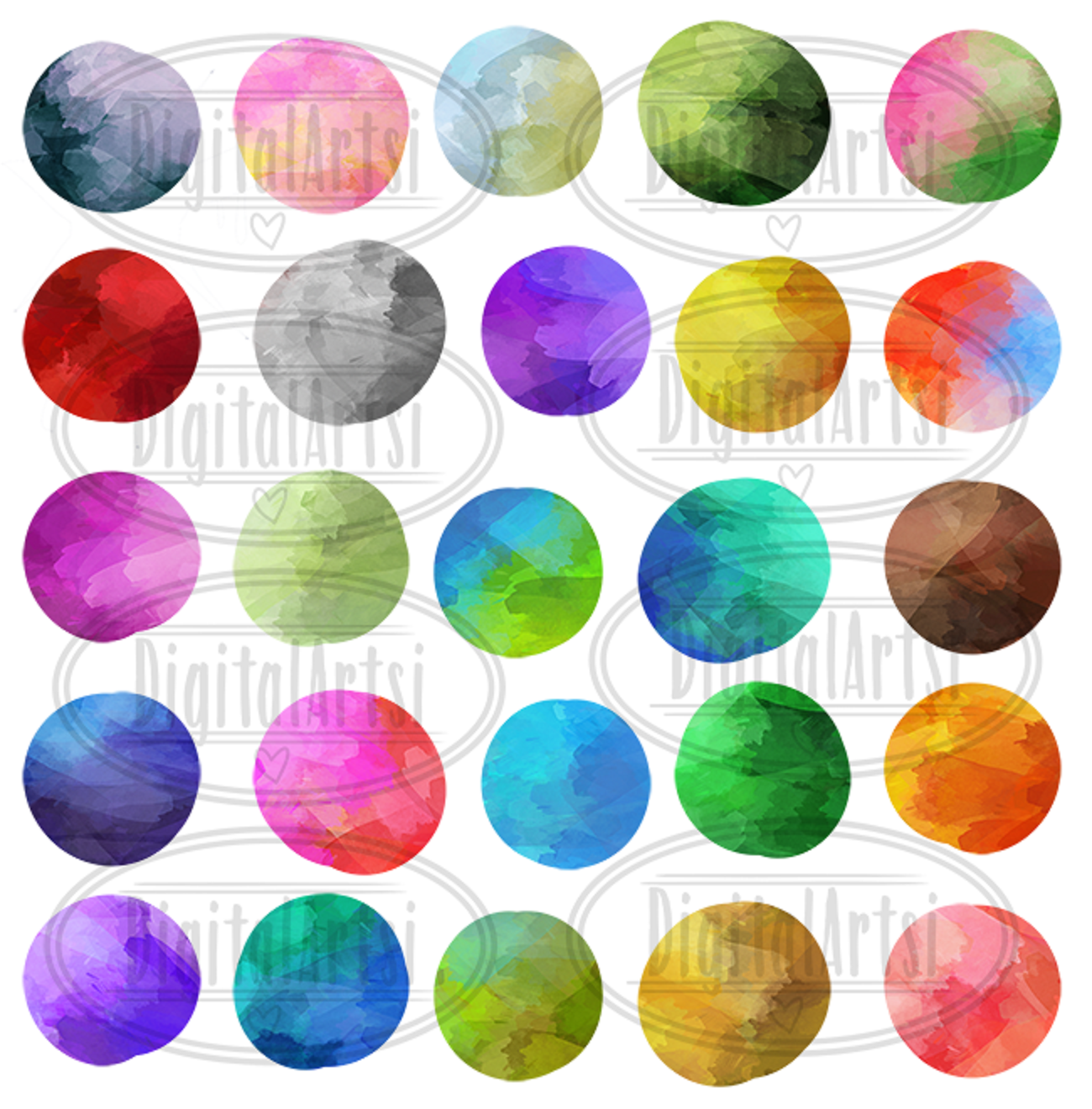 Watercolor Dots Clipart (182136) | Illustrations | Design Bundles