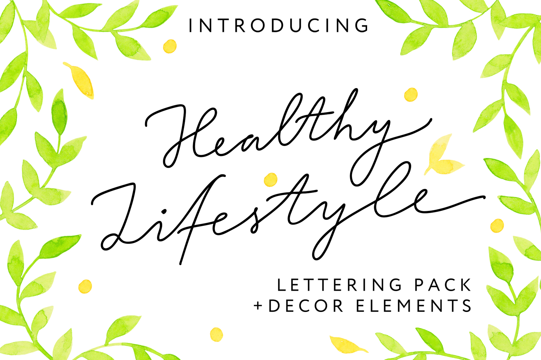 HEALTHY LIFESTYLE - Lettering Pack (107185) | Other | Design Bundles