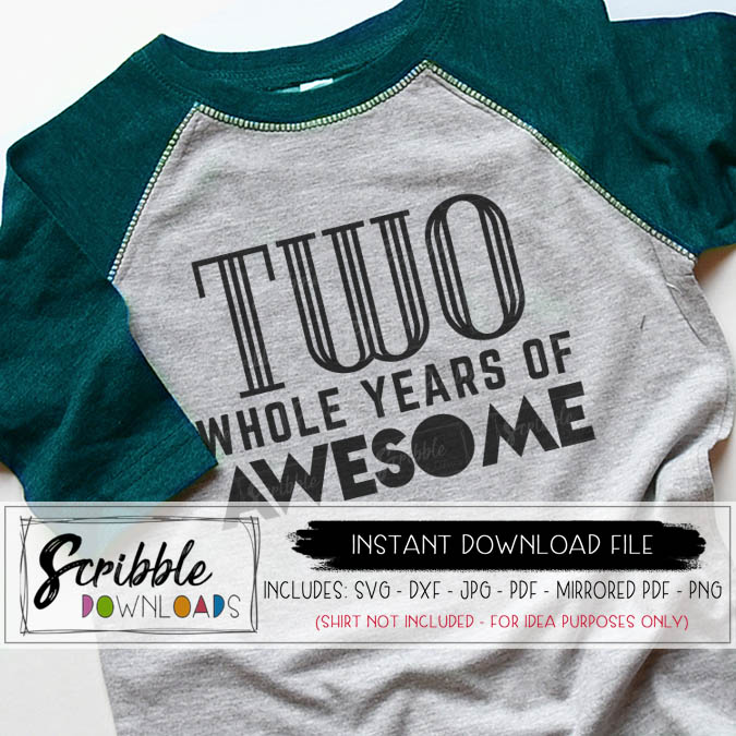 2 whole years of awesome TWO (99141) | SVGs | Design Bundles