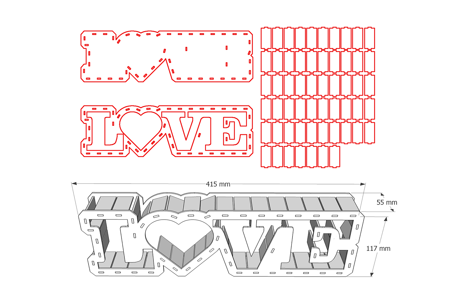 LOVE BOX - laser cut file
