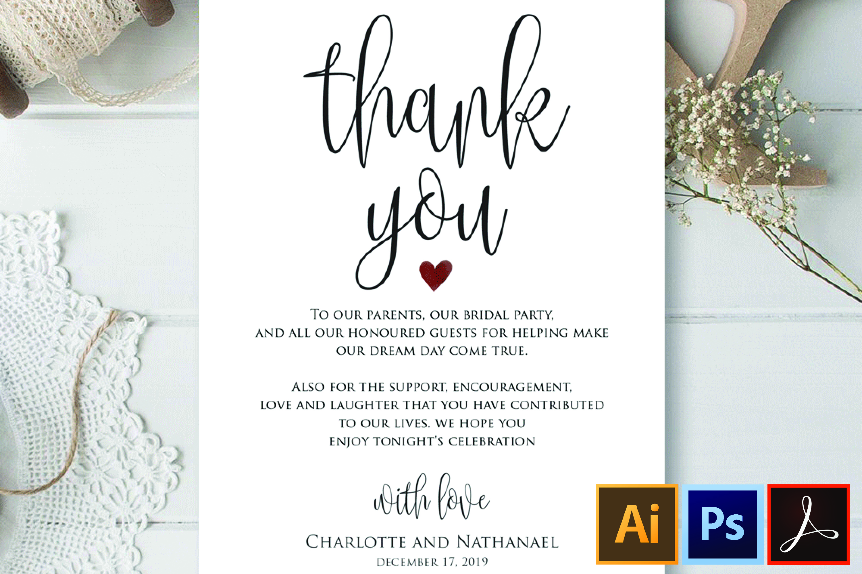 Wedding Thank You Note Printable Thank You Card Template 362872 Card And Invites Design 