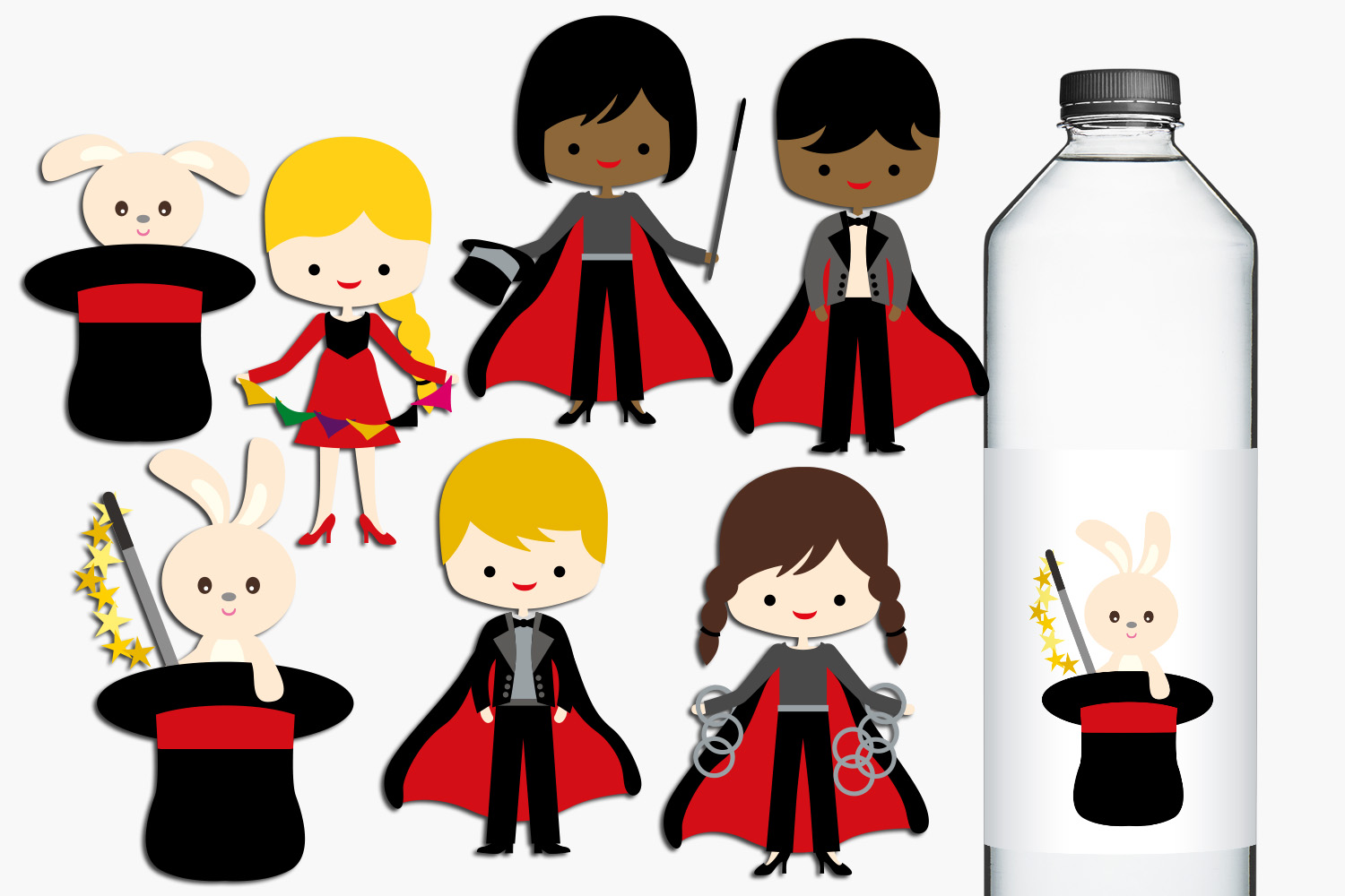 Magic show and magician clip art bundle