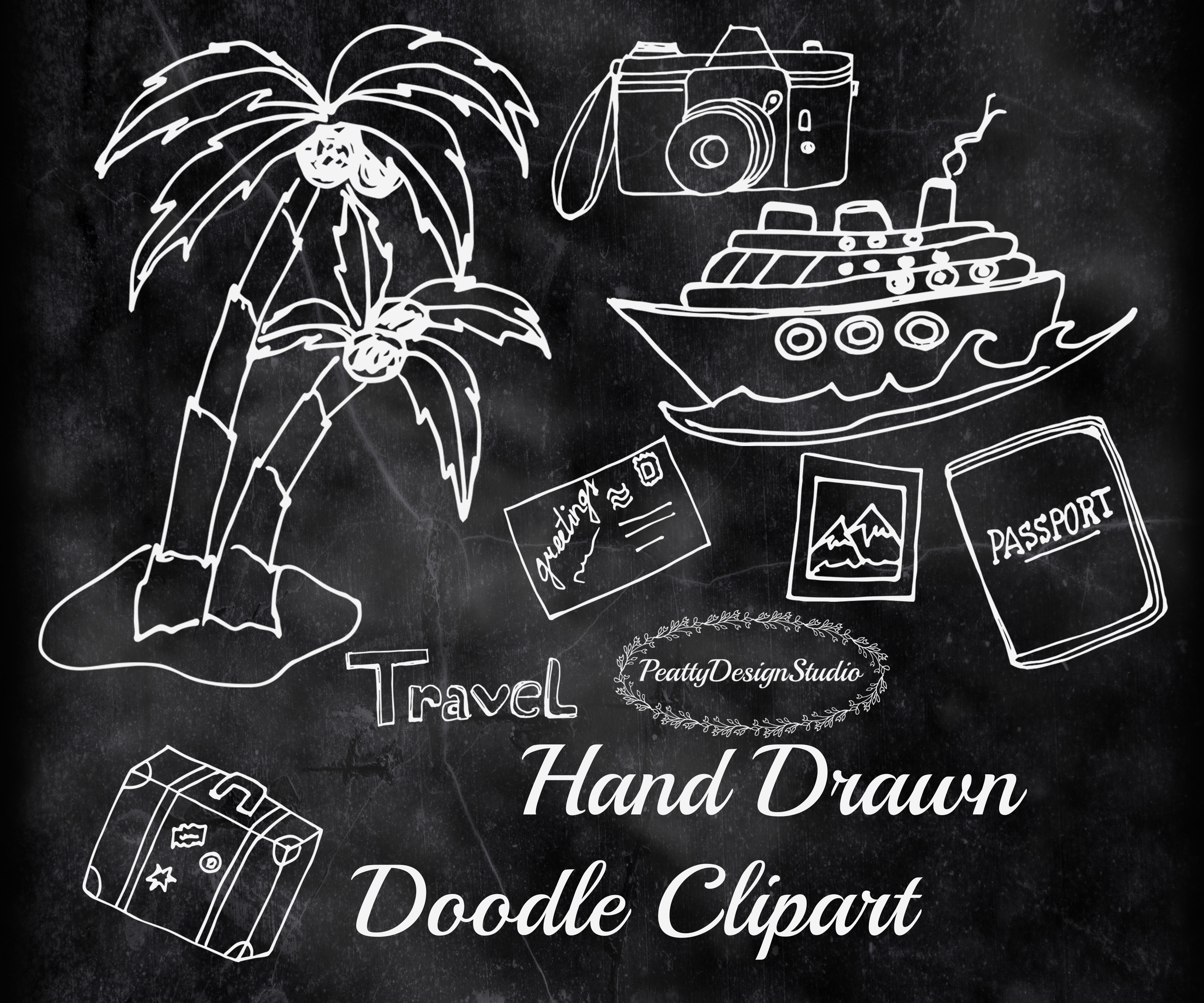 Chalk Doodle Travel clipart