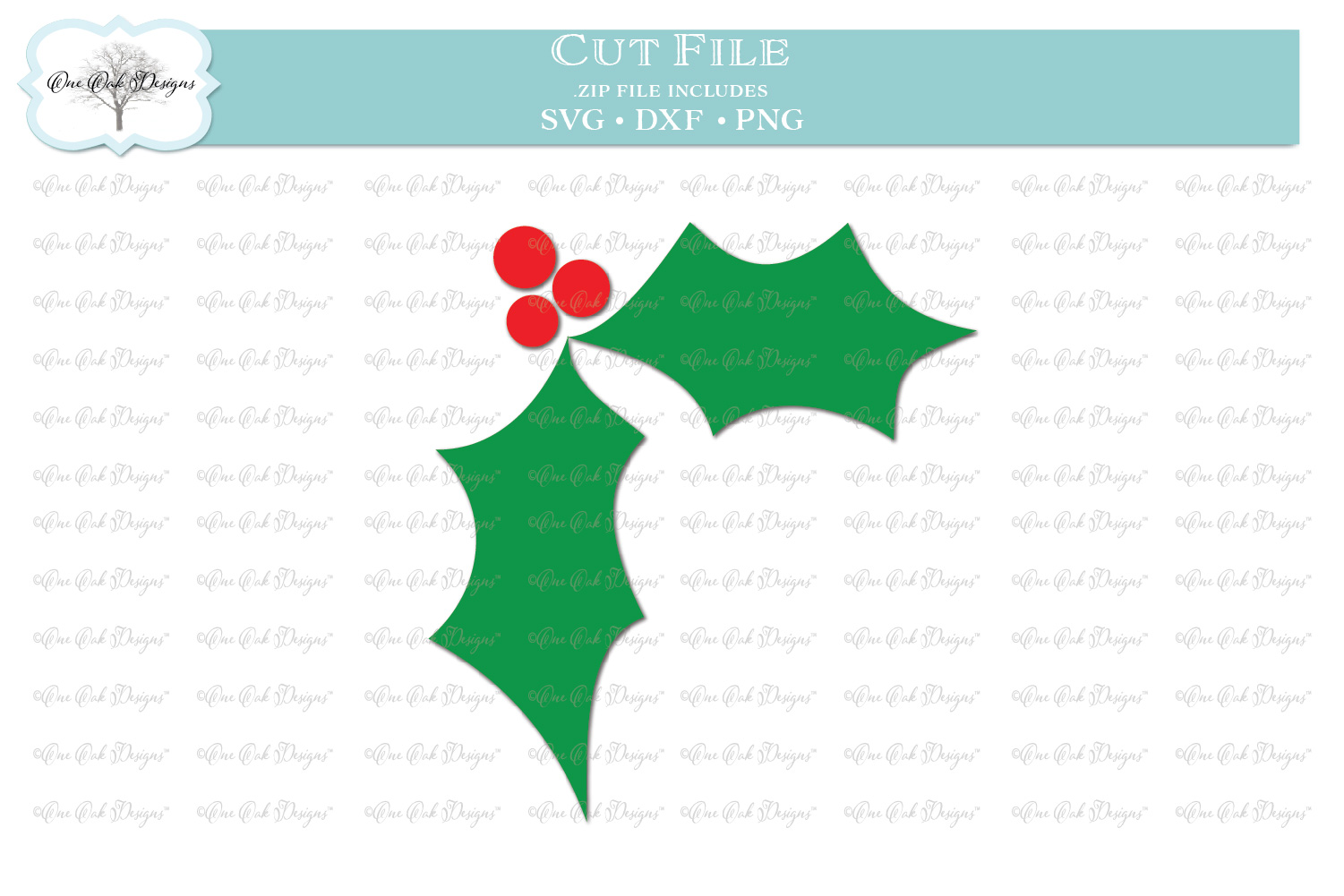 Holly Leaves with Berries - SVG DXF PNG (89322) | SVGs | Design Bundles