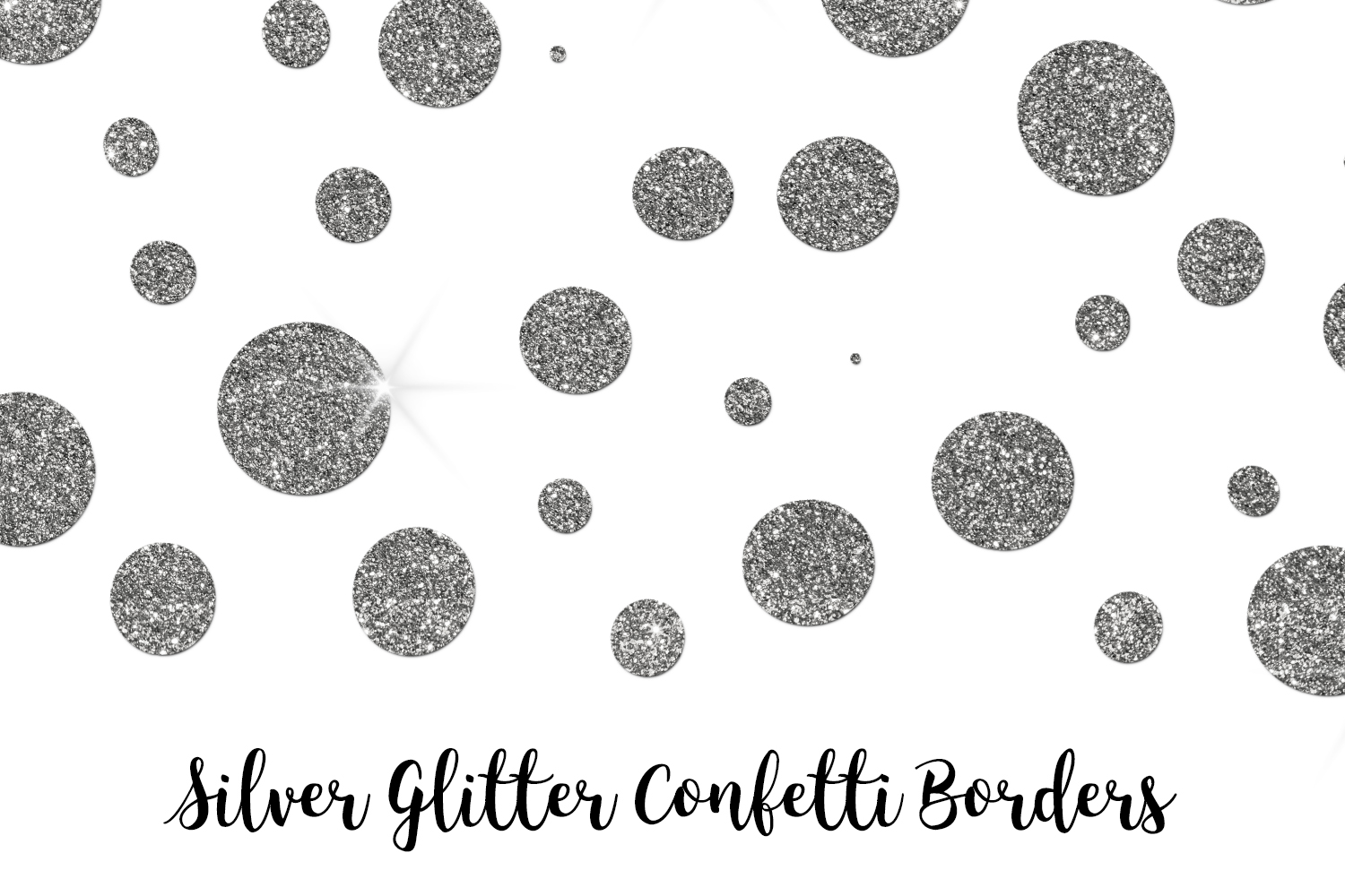 Silver Glitter Confetti Borders