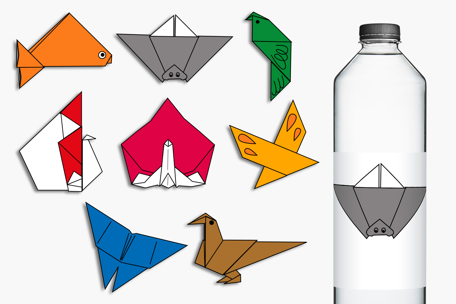 Origami animals clip art illustrations (288920) | Illustrations ...