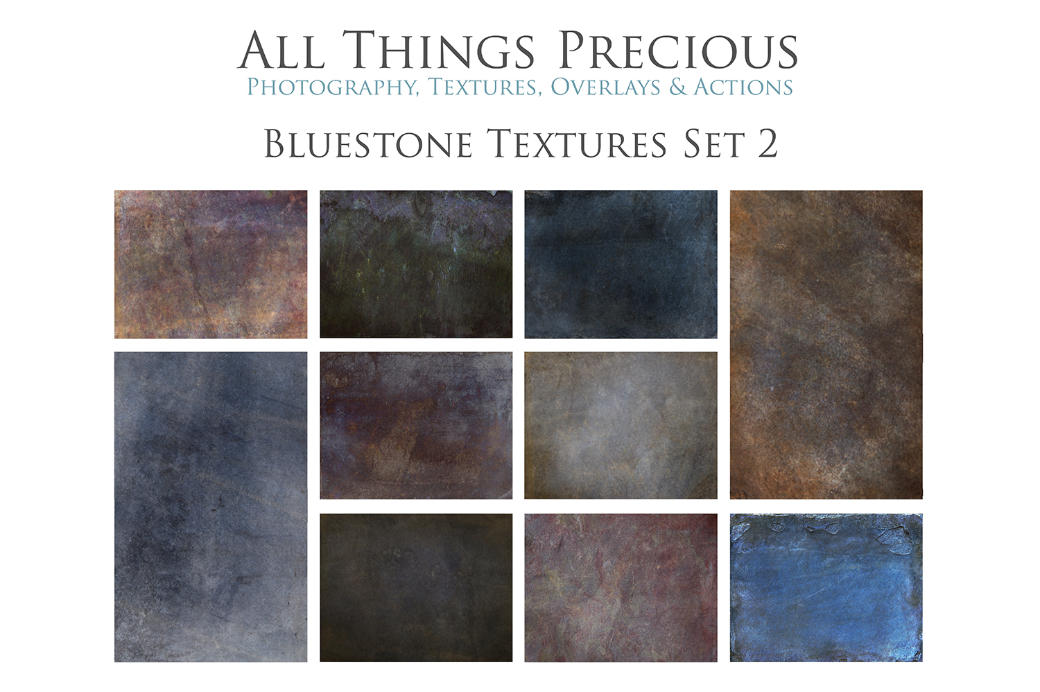 10 Fine Art Textures BLUESTONE - SET 2