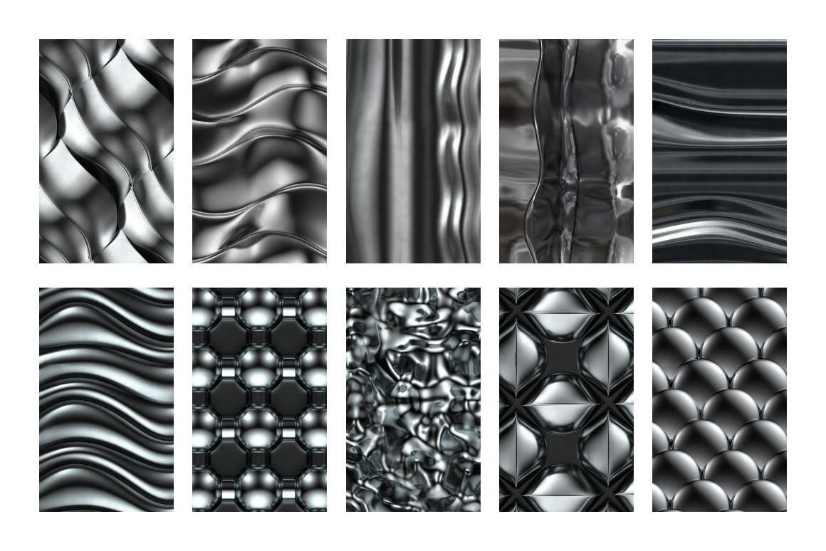 3D Chrome Patterns for Photoshop