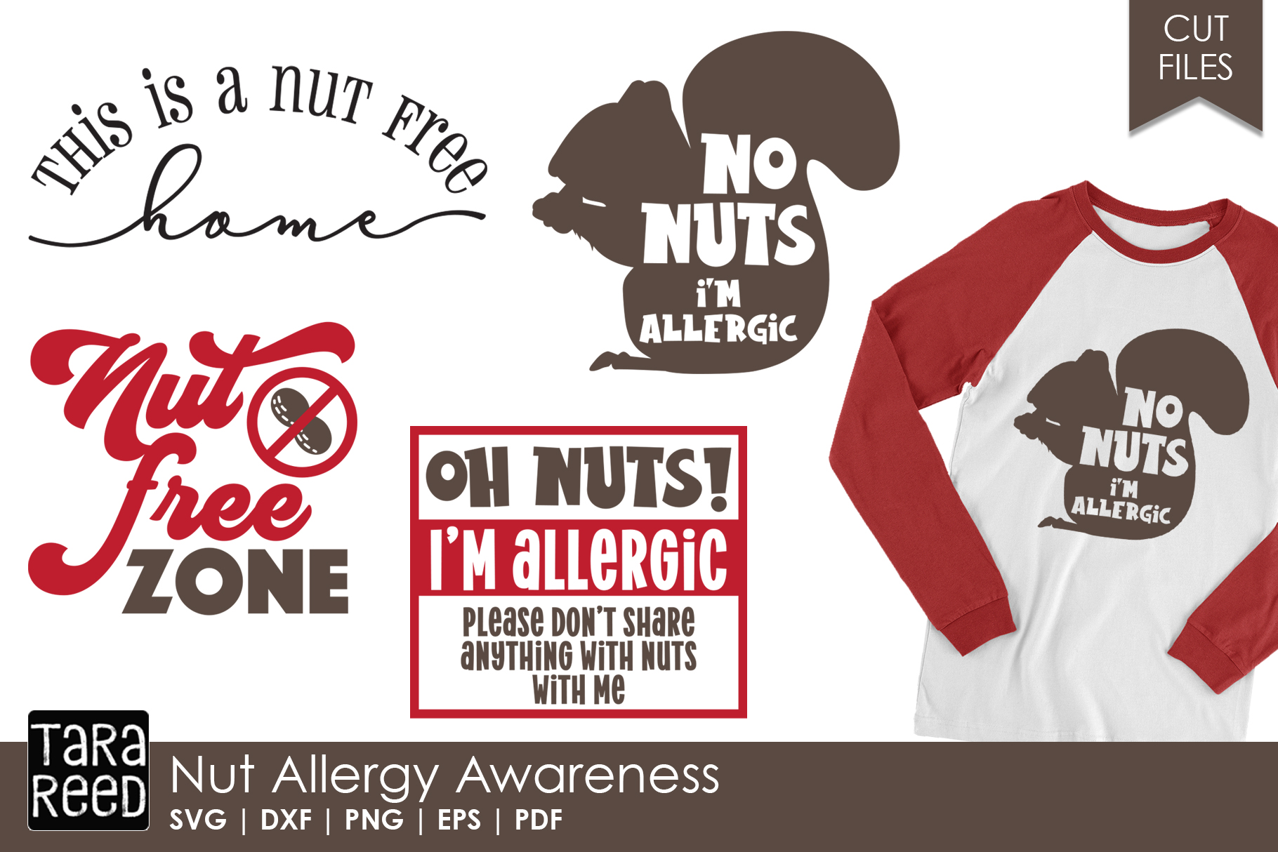 Nut Allergy Awareness - SVG and Cut Files for Crafters (319008) | Cut ...