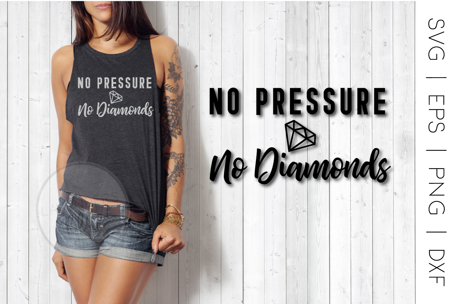 No Pressure, No Diamonds Quote BONUS ART SVG, EPS, PNG, D