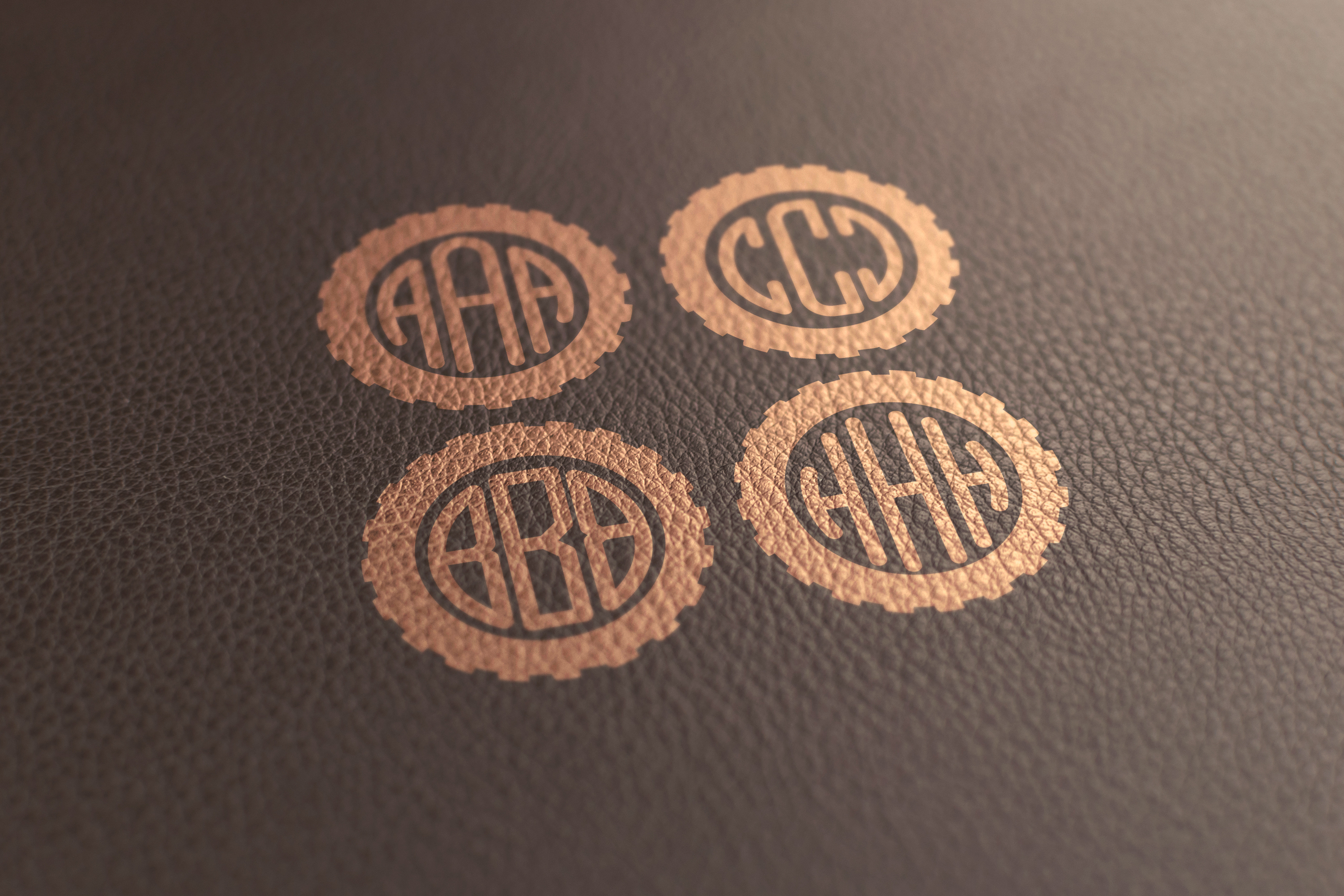 Round Letters Monogram Vector Set 1