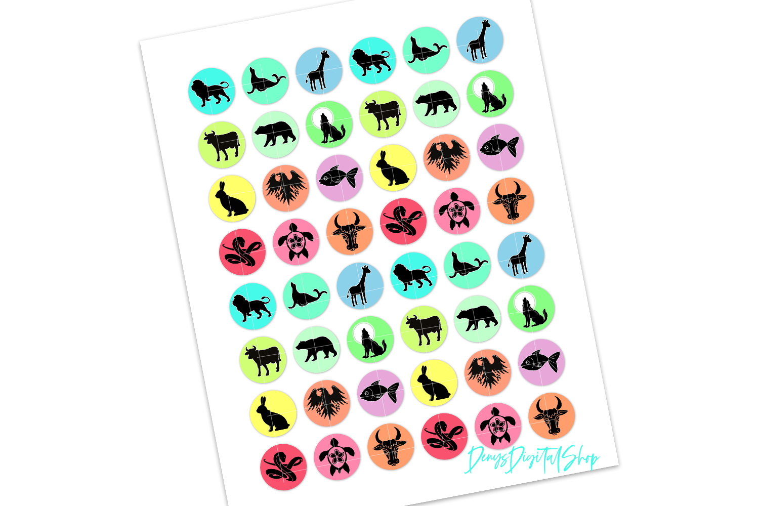 Animals Digital Collage Sheet,Animal Circle Images,Wolf (297326 ...