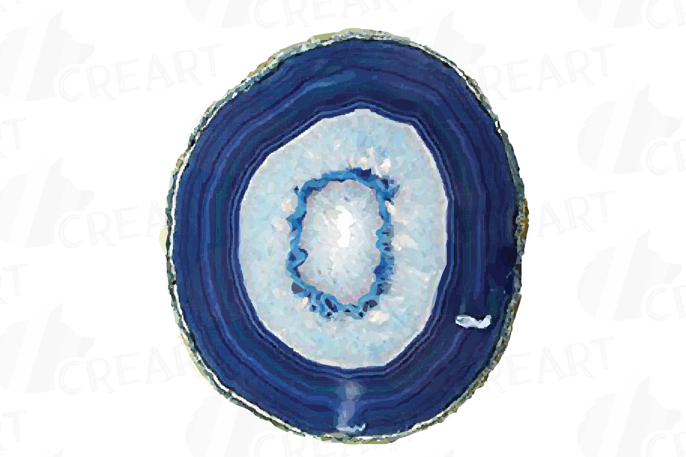 Agate slice watercolor, mineral agate slice clip art (106479 ...