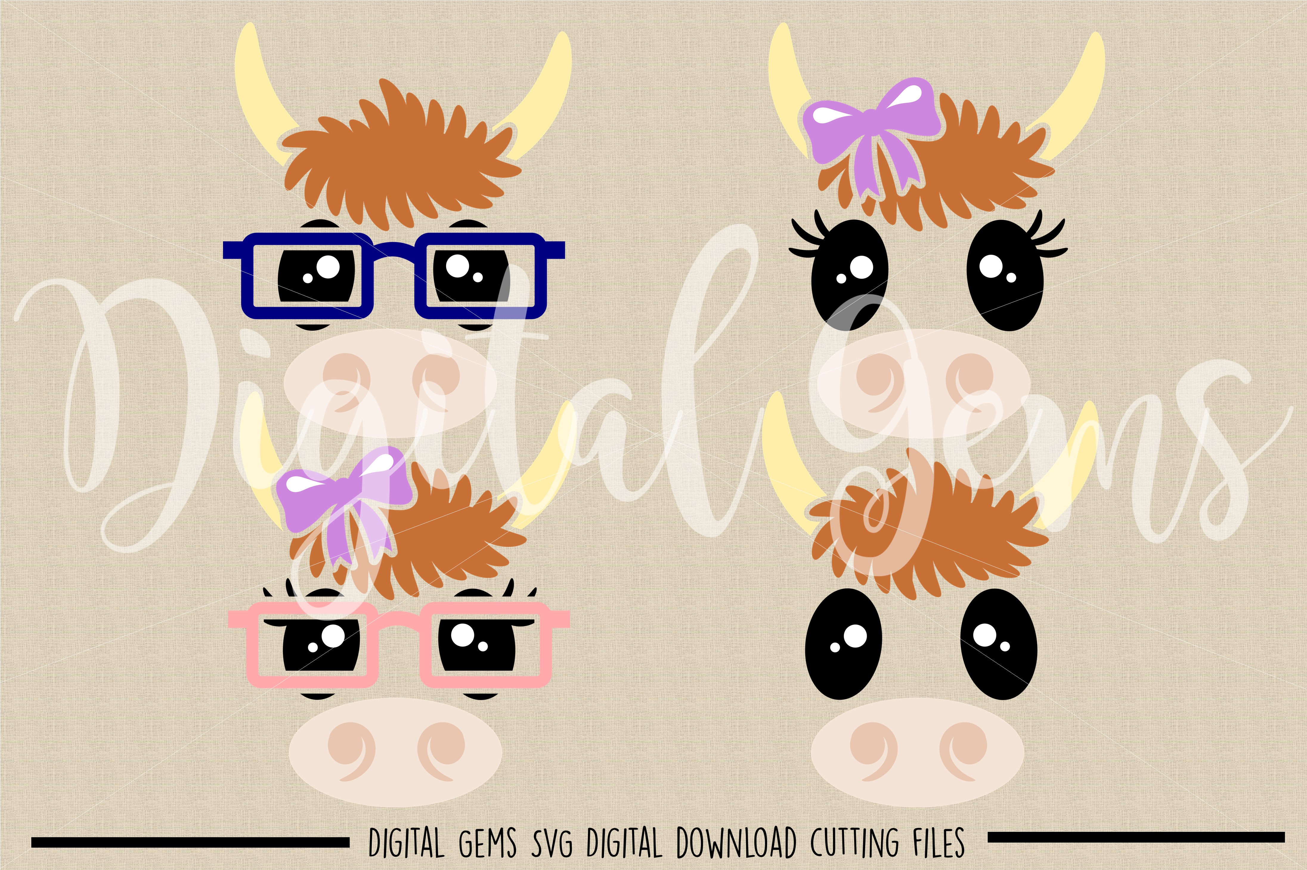 Cow faces SVG / DXF / EPS / PNG files