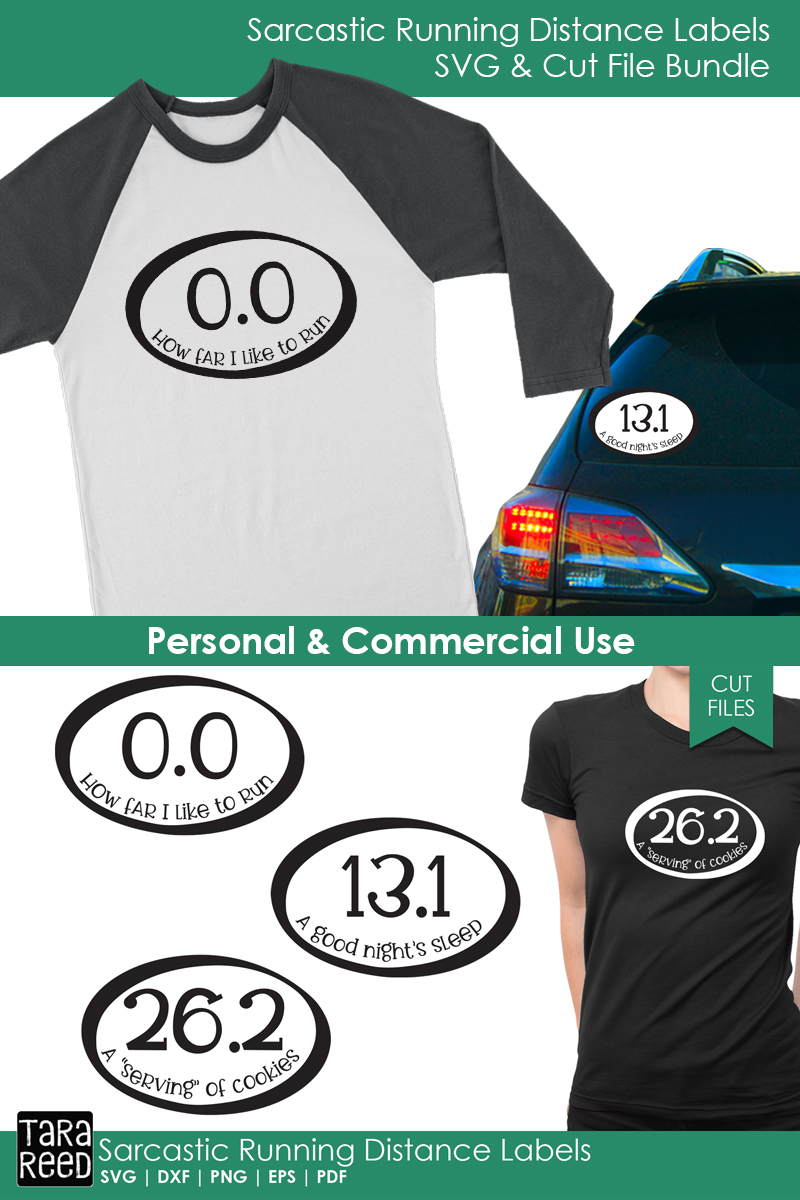 Sarcastic Running Distance Labels - SVG and Cut Files (315538) | Cut ...