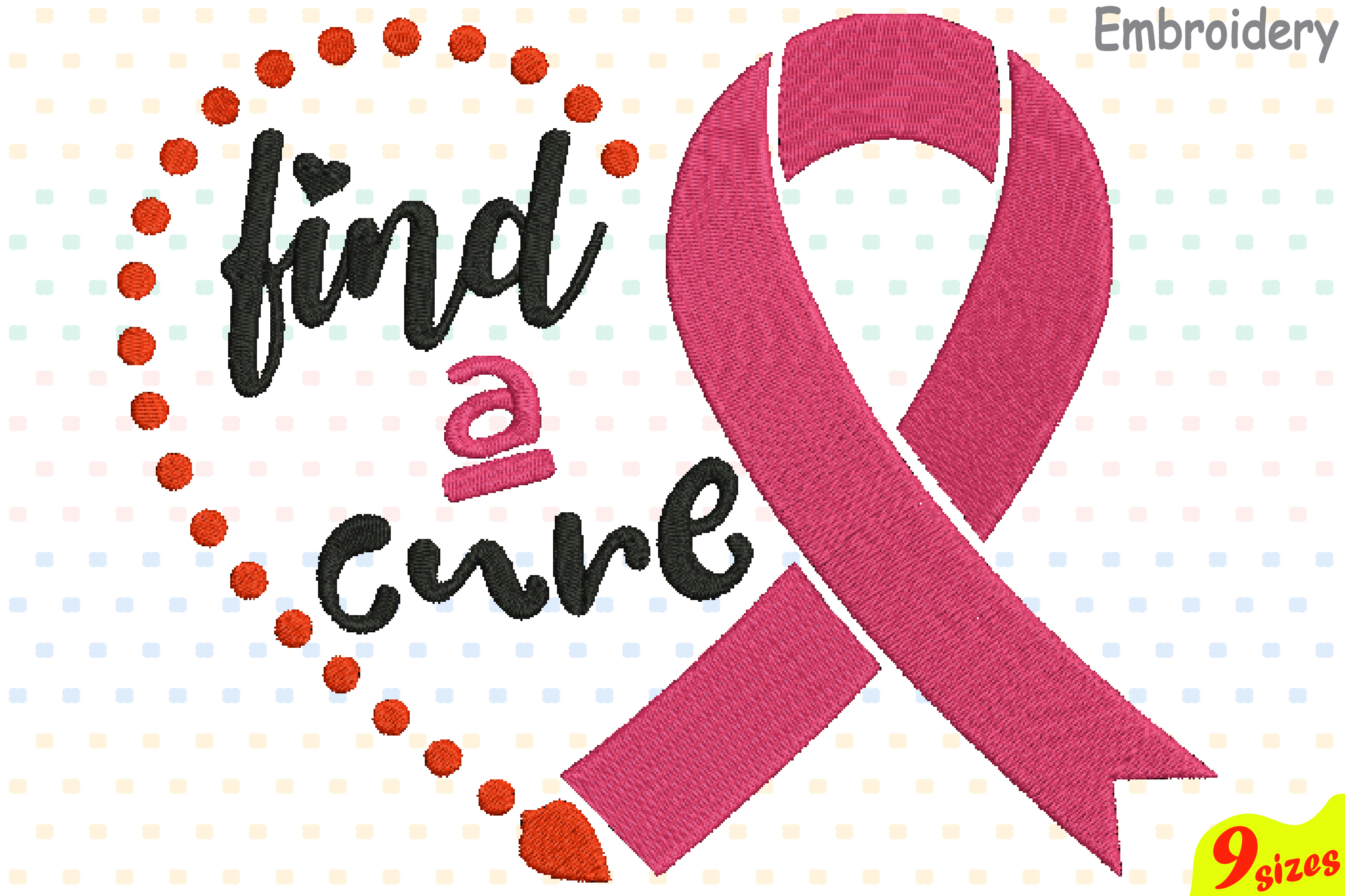 Breast Cancer Ribbon Designs for Embroidery Machine Instant Download ...