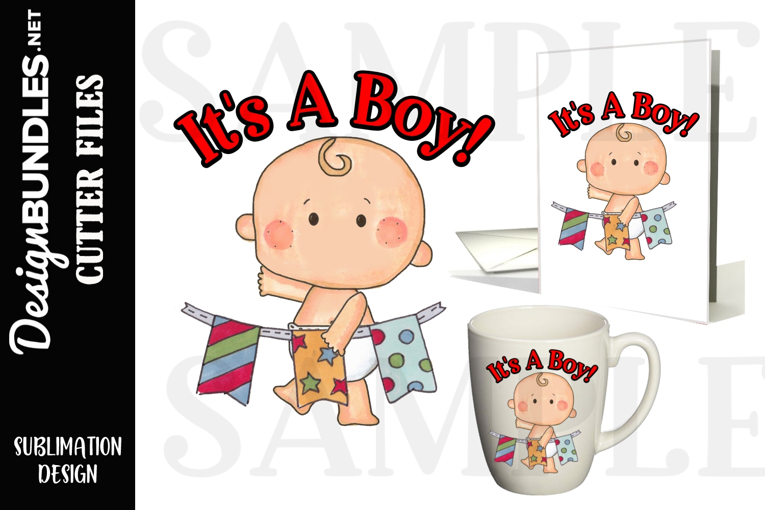 It's A Boy Sublimation Design