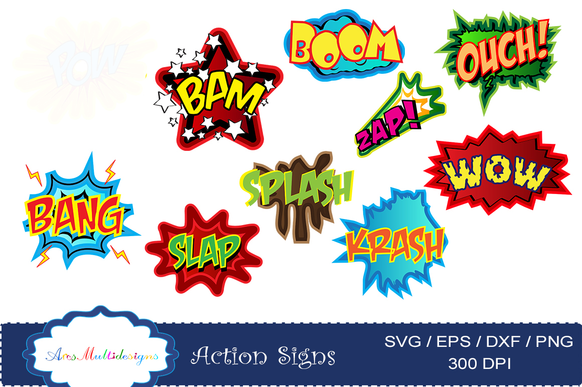 action signs svg vector clipart / action sign silhouette