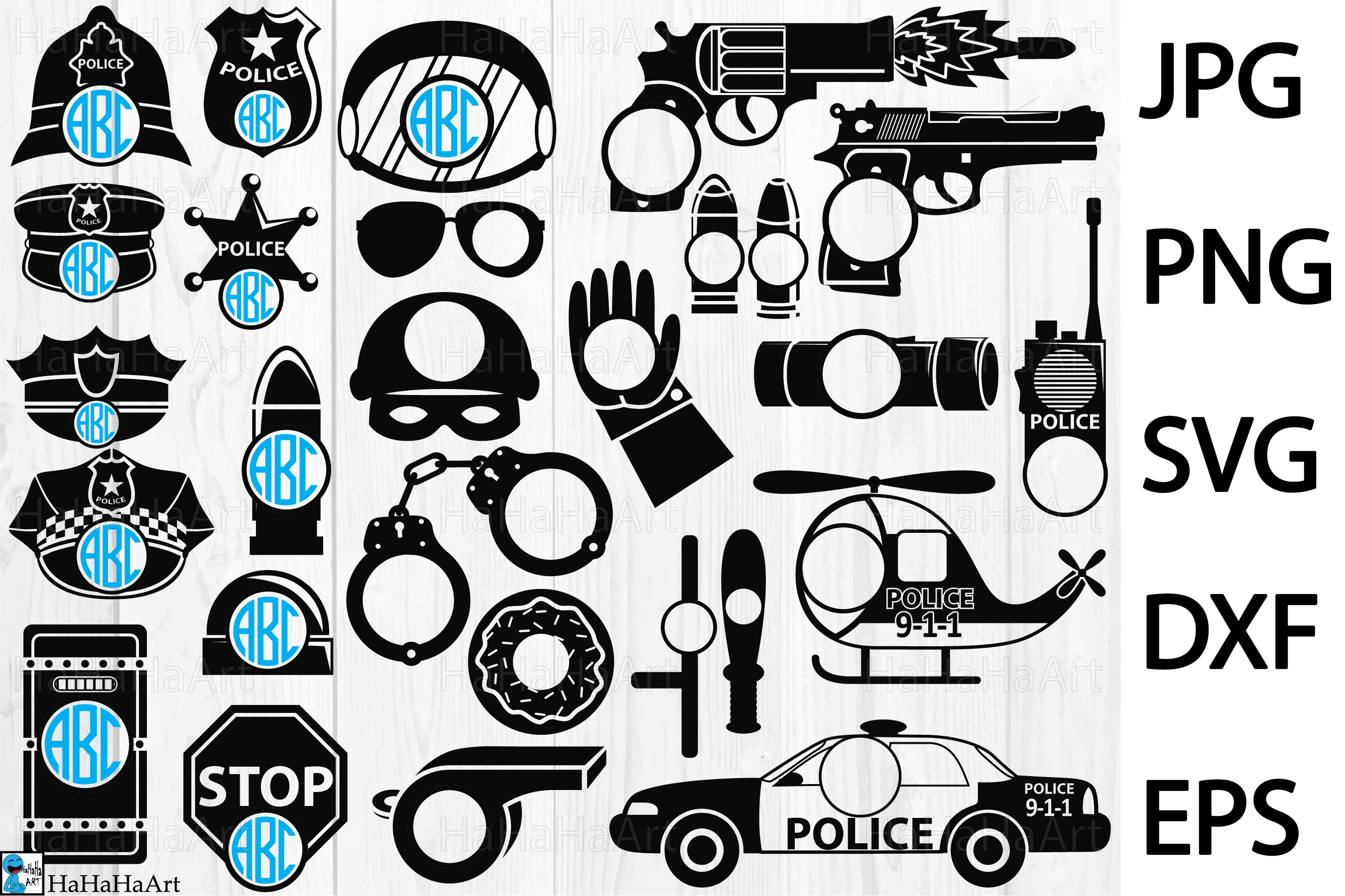 Police Circle Monogram - Clip art / Cutting Files 327c (480023 ...