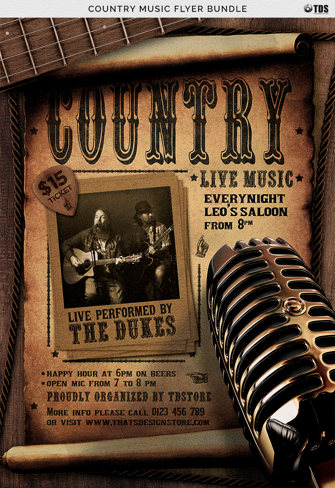 Country Music Flyer Bundle (45170) | Flyers | Design Bundles