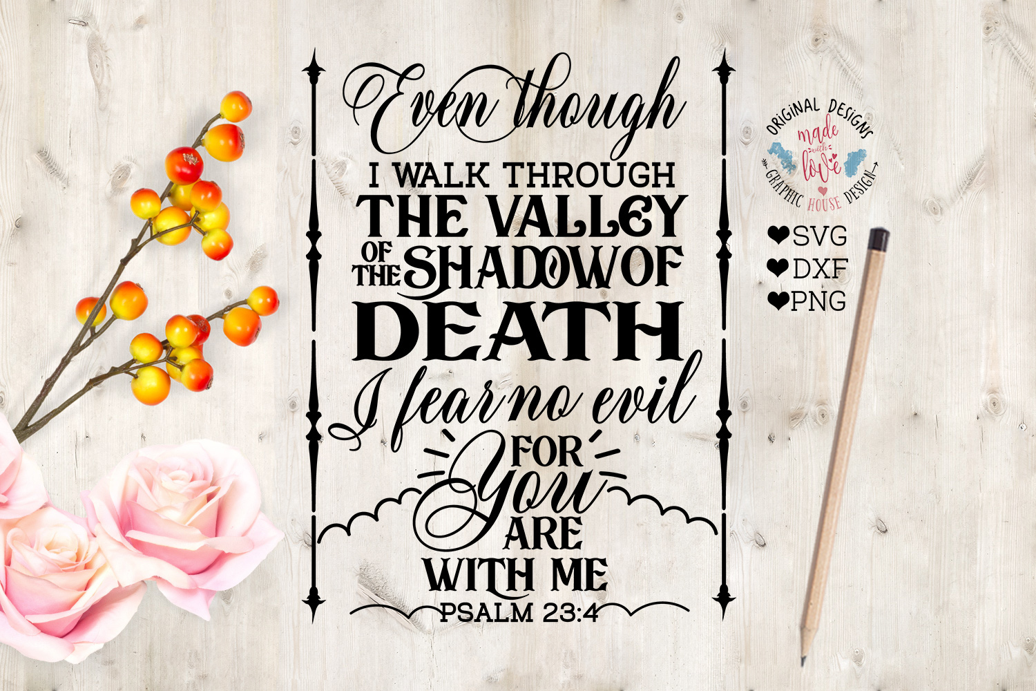 Psalm 23 - Faith Religious Cut File in SVG, DXF, PNG (120674) | SVGs ...