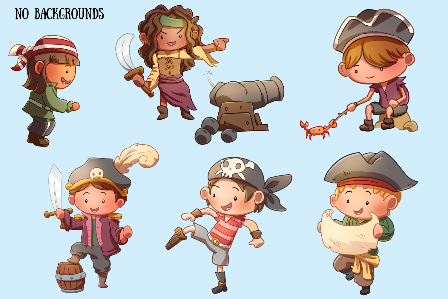Playful Pirates Clip Art Collection (521948) | Illustrations | Design ...