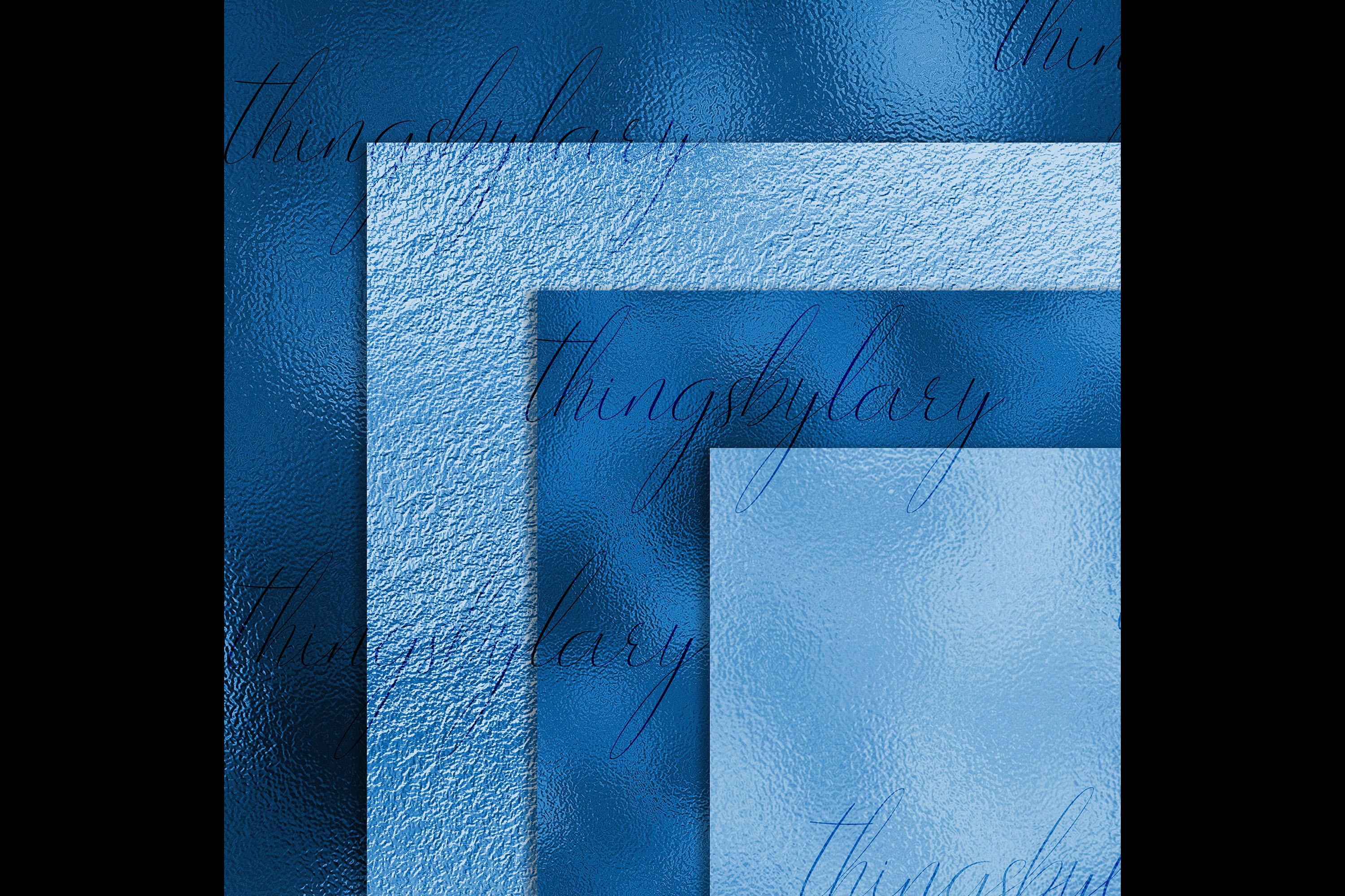 42 Royal Blue Metallic Foil Texture Digital Papers