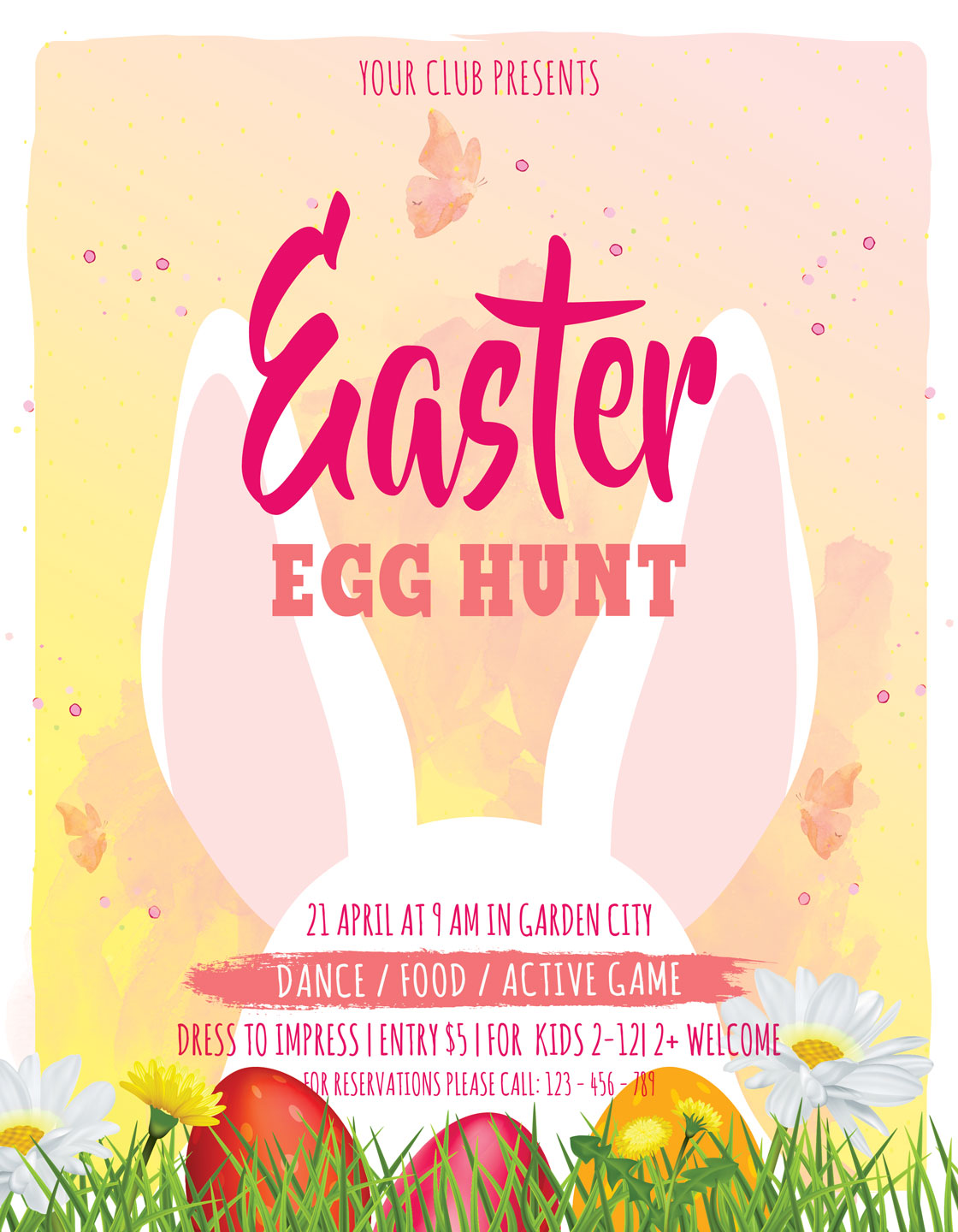 Happy Easter Party Flyer (478588) | Flyers | Design Bundles