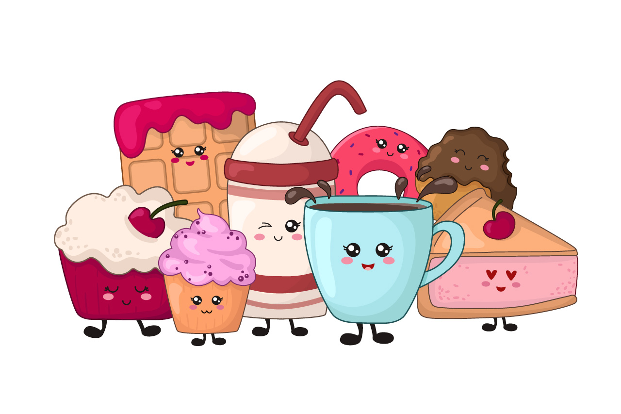 Cartoon kawaii sweets