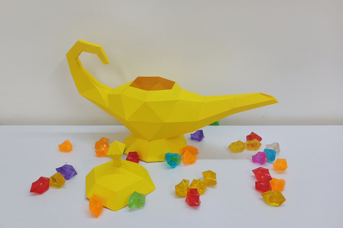 DIY Genie Lamp,Aladdin lamp,Lamp papercraft,lamp dxf,3d lamp