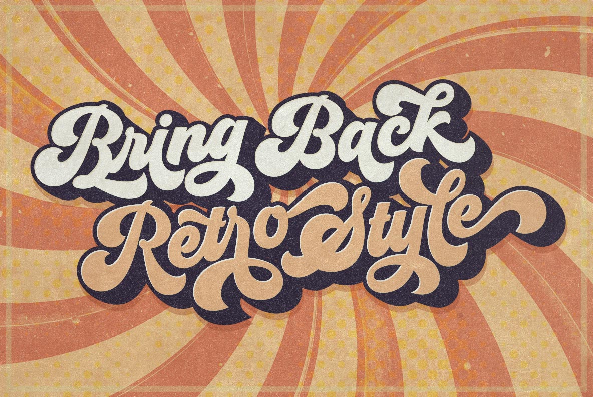 Groovy Retro Font 61256 Script Font Bundles